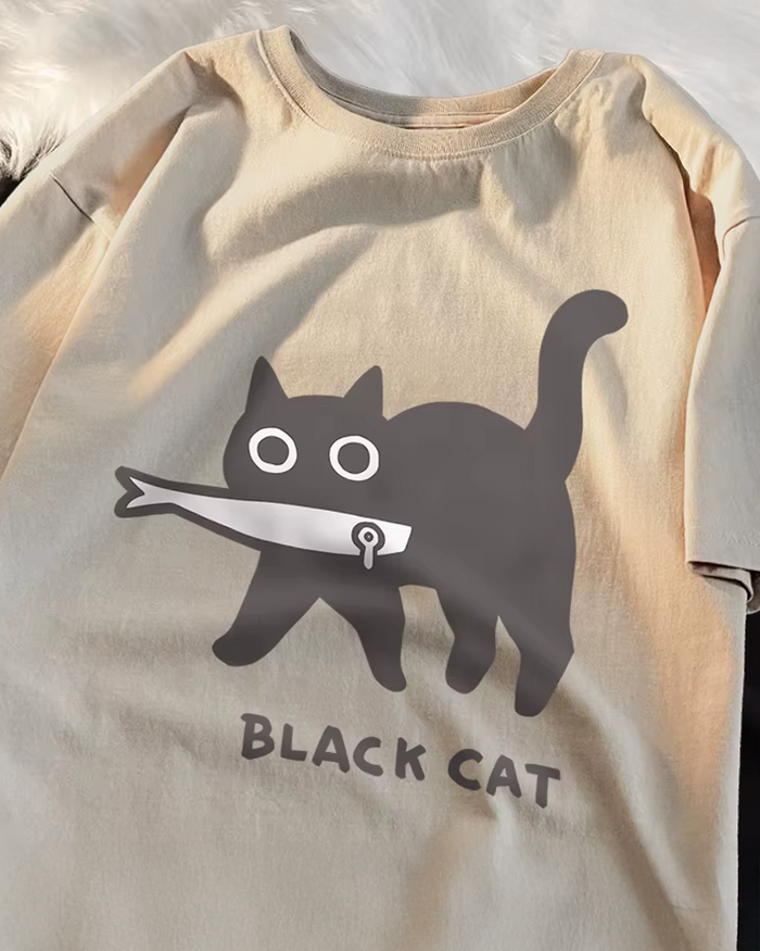 Black Cat T Shirt | Yokai Clothing